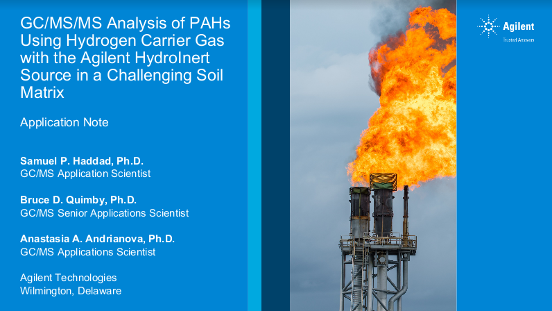 GC/MS/MS Analysis of PAHs Using Hydrogen Carrier Gas